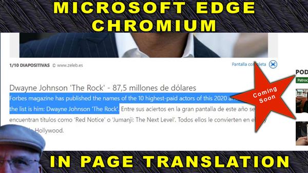 Microsoft Edge Chromium - Translate Selected Text Without Leaving Page.